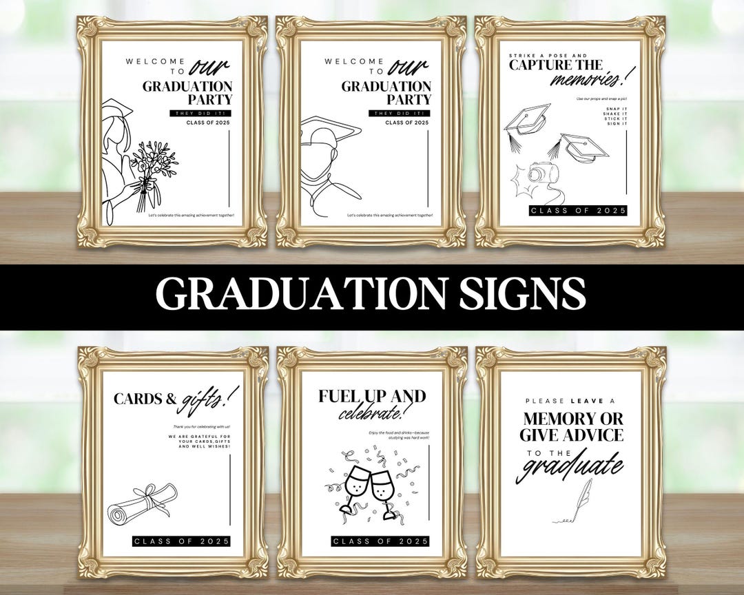 Graduation Party Signs Bundle: Printable Decor (digital Download) - Etsy
