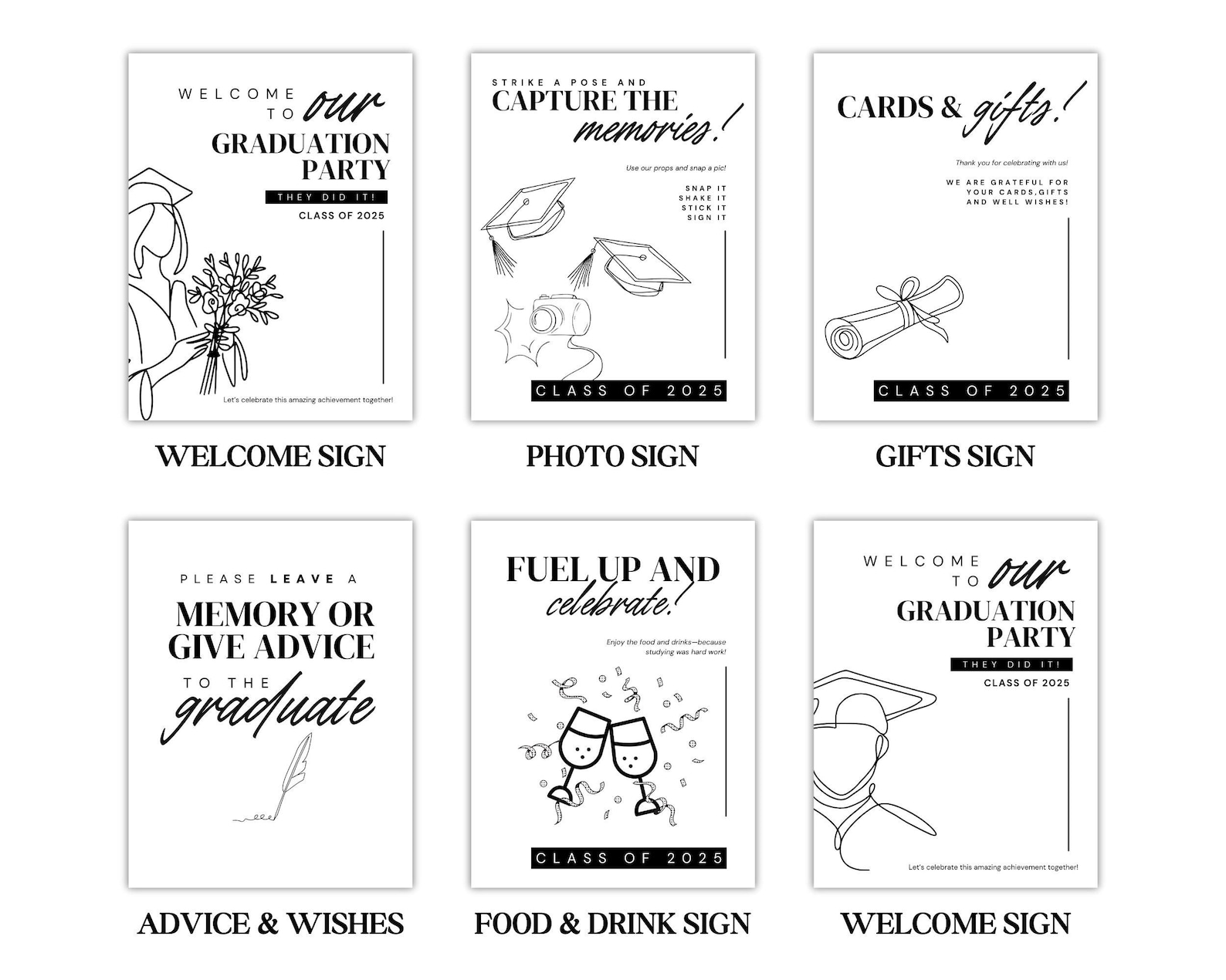 Graduation Party Signs Bundle: Printable Decor (digital Download) - Etsy