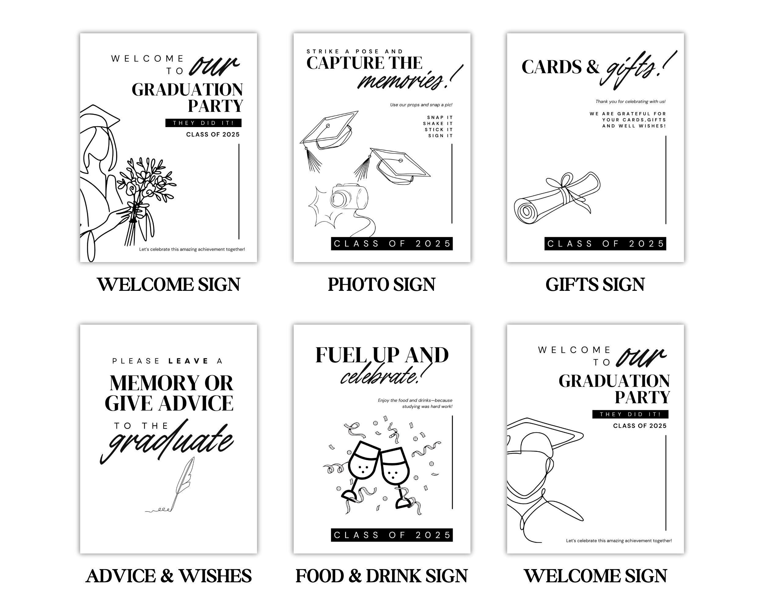 Graduation Party Signs Bundle: Printable Decor (digital Download) - Etsy