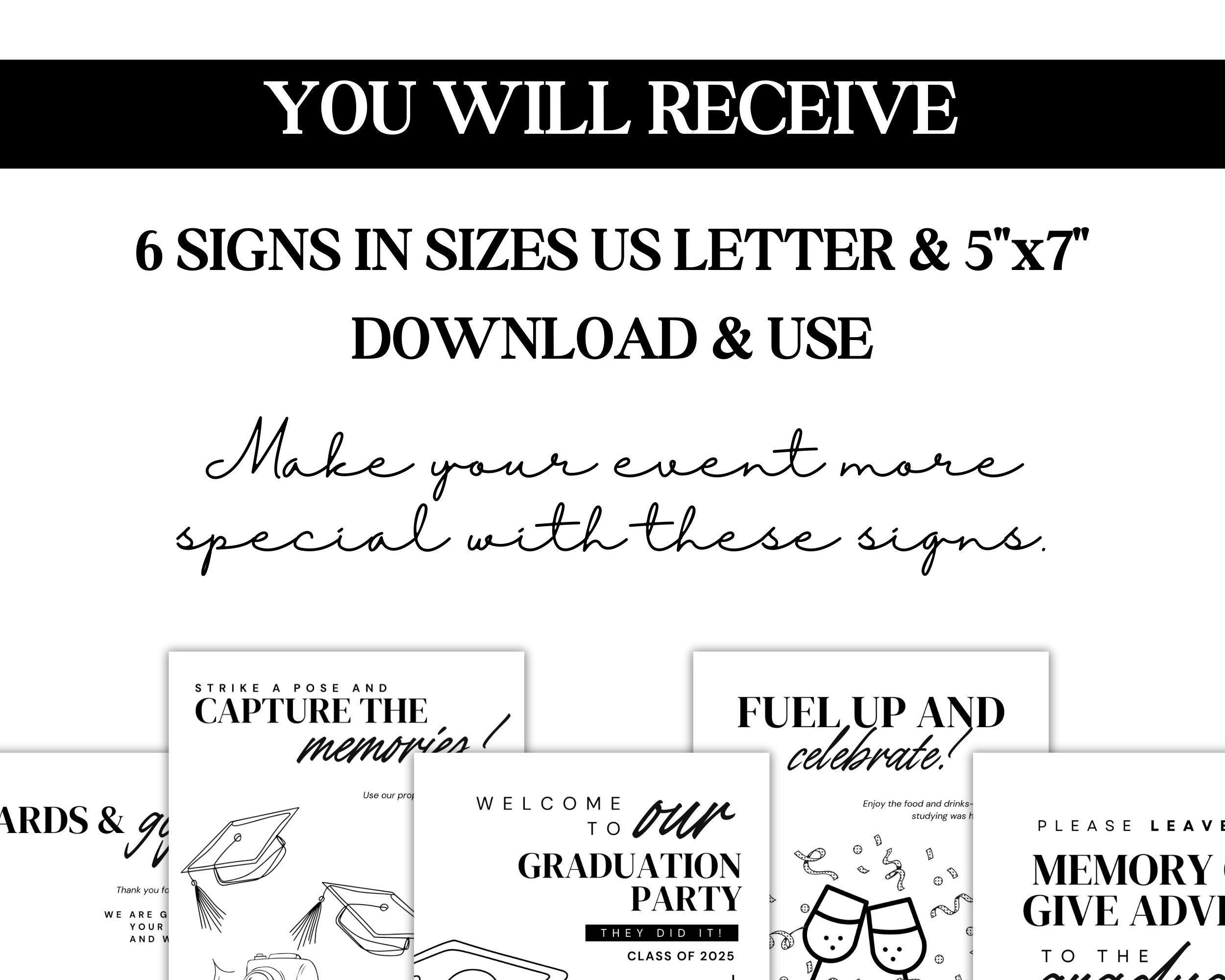 Graduation Party Signs Bundle: Printable Decor (digital Download) - Etsy