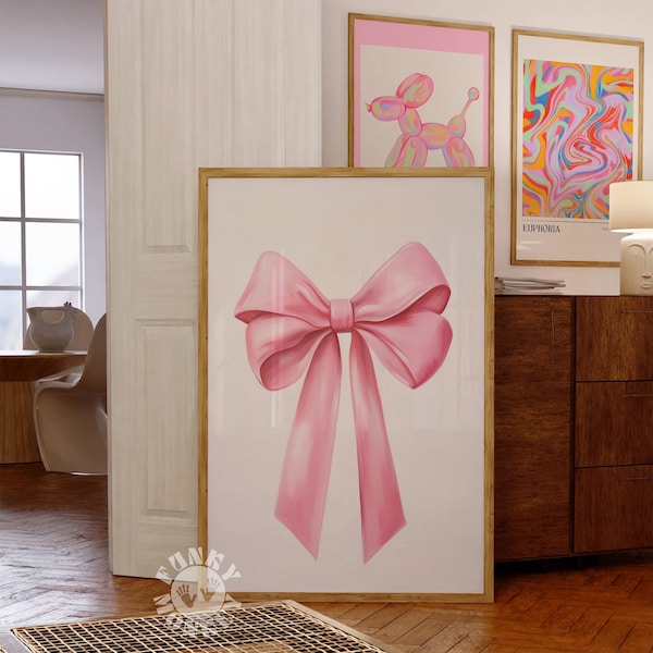 Pink Bow Wall Art Prints - Etsy