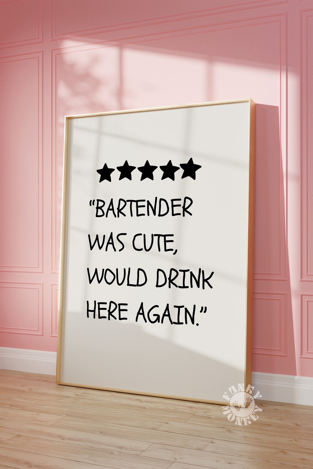 Bar Cart Print, Trendy Wall Art, Bartender Was Cute Quote, Aesthetic ...