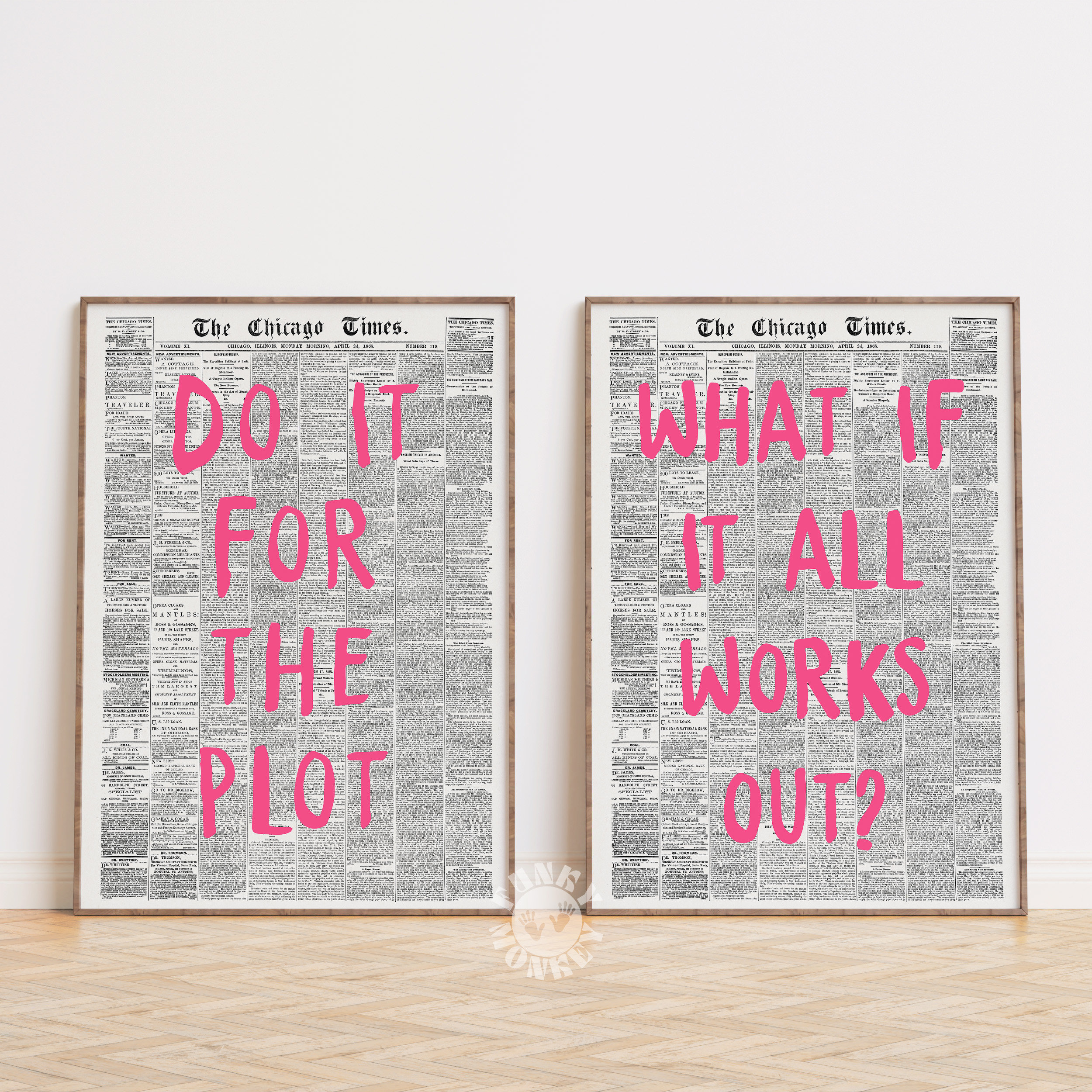 Do It for the Plot Trendy Wall Art Print Set of 2 What If It - Etsy Canada