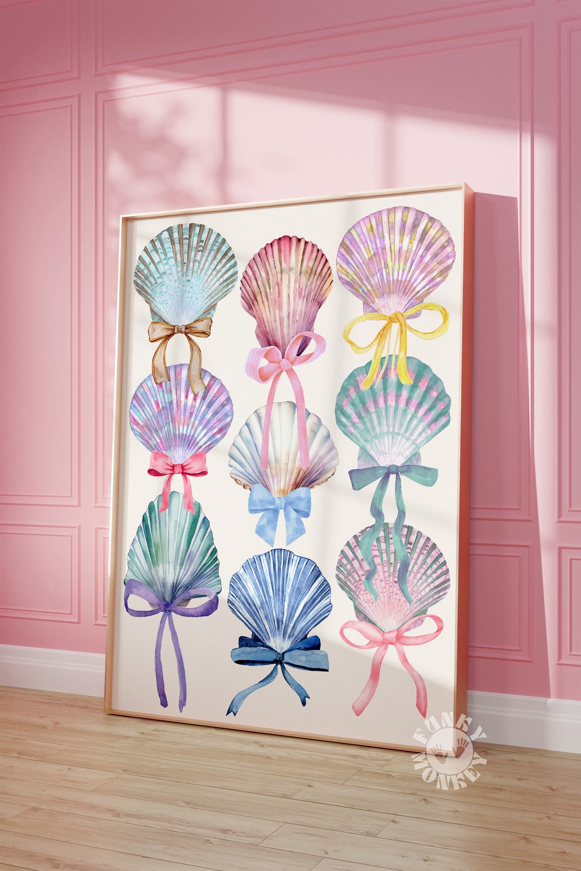 Shell Art, Coquette Coastal Cowgirl Decor, Preppy Dorm Decor, Coastal ...