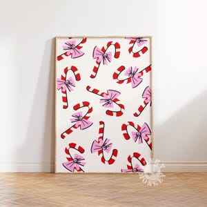 Pink Christmas Wall Art Set, Girly Holiday Winter Prints, Printable ...