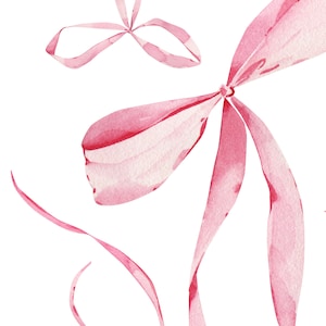 Pink Bows Art Print, Coquette Room Decor, Pink Nursery Girly Wall Art ...