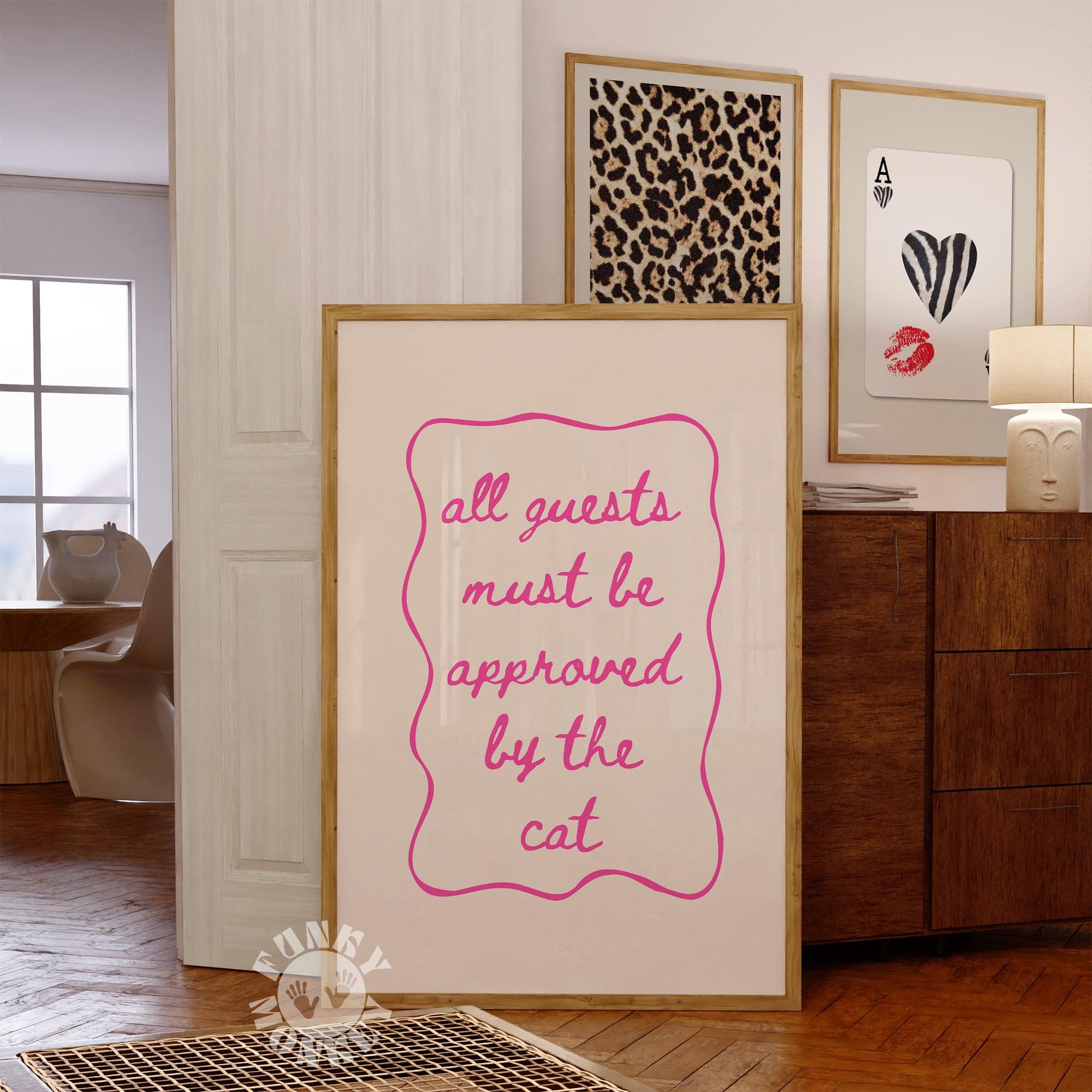 Funny Cat Print, Cat Lover Gift, Pink Girly Typography Poster, Trendy ...