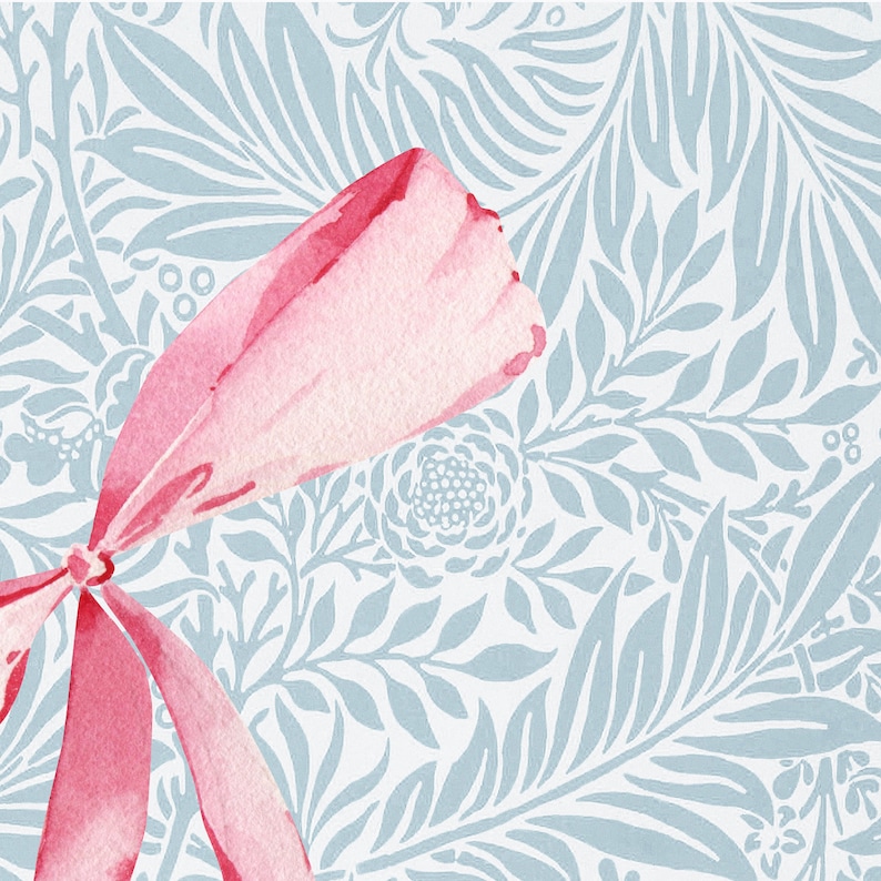 Pink Bow Print, Coquette Room Decor, Grandmillennial Aesthetic, Pink ...