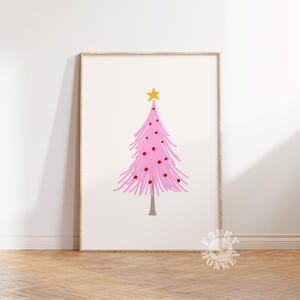 Pink Christmas Wall Art Set, Girly Holiday Winter Prints, Printable ...