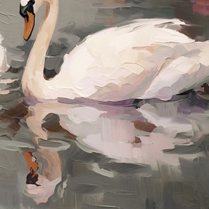 Swans Painting, Digital Prints, Coquette Room Decor, Vintage Nursery ...