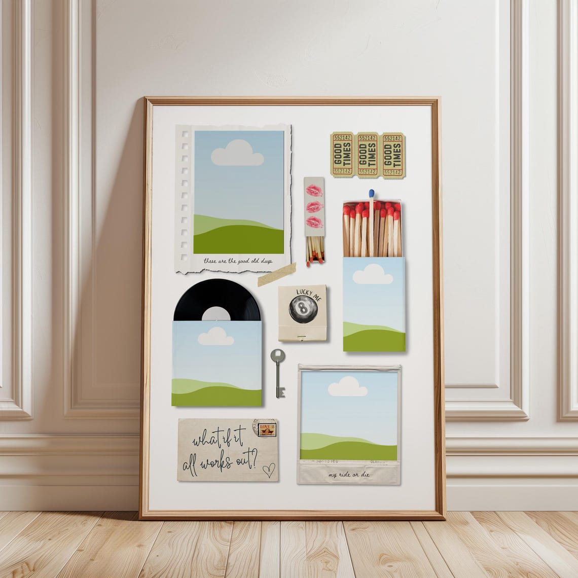 Custom Matchbook Matchbox Print, Trendy Collage Wall Art, Editable ...