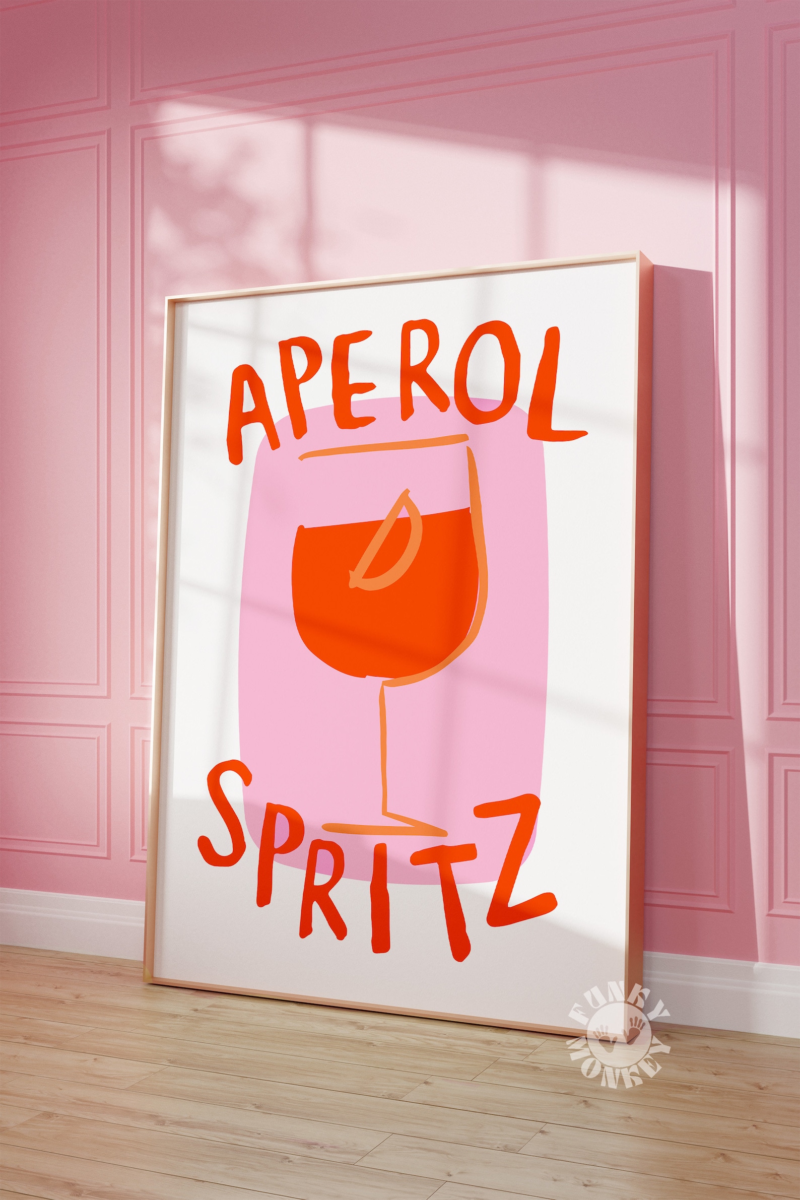 Aperol Spritz Print, Trendy Retro Bar Cart Decor, Dorm Room Digital ...