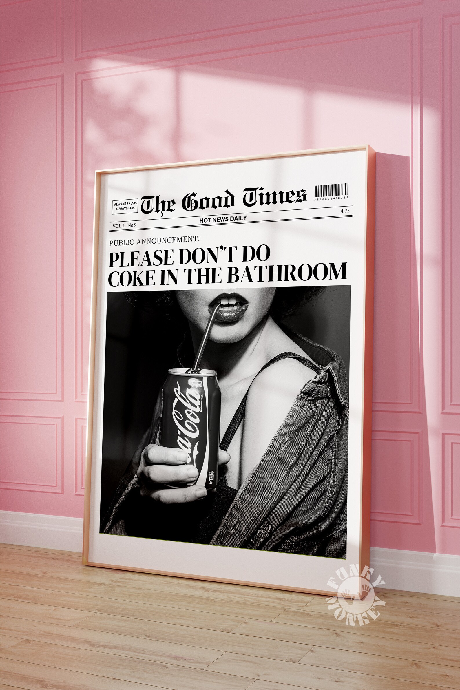 Trendy Don't Do Coke Newspaper Print, Funny Newspaper Headline Poster ...