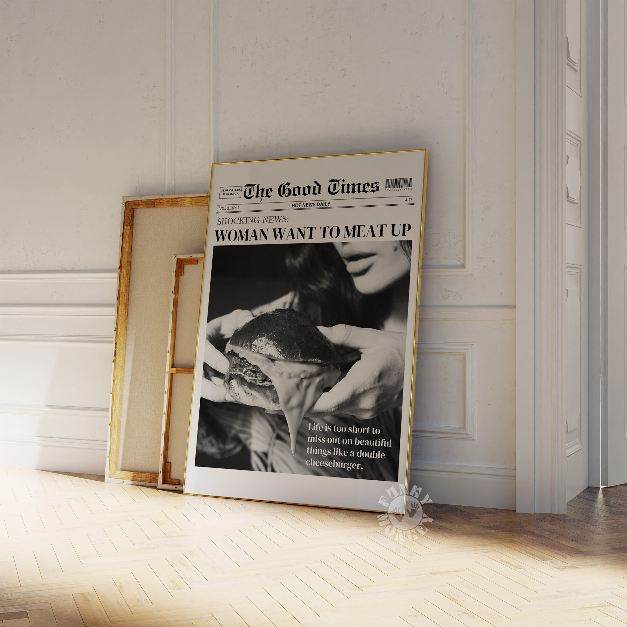 Trendy Newspaper Print Headline Poster Foodie Wall Art - Etsy