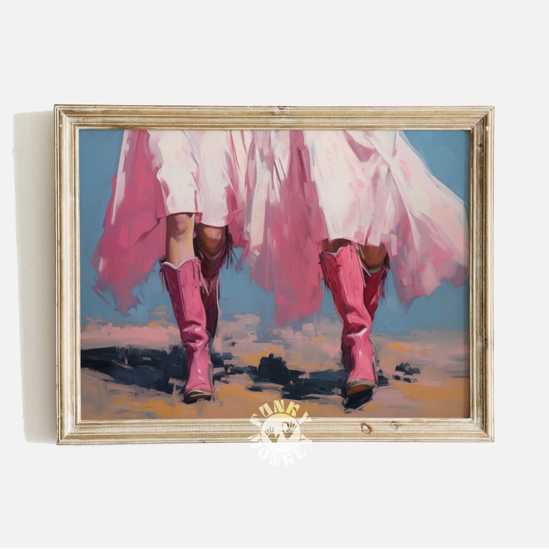 Trendy Pink Coastal Cowgirl Digital Print Preppy Western - Etsy