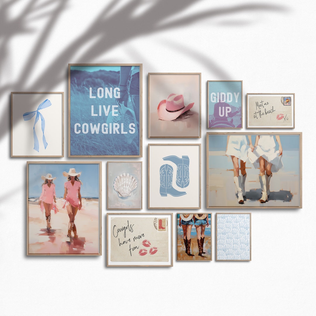 Coastal Cowgirl Wall Art Print Set of 12, Trendy Gallery Wall Posters ...