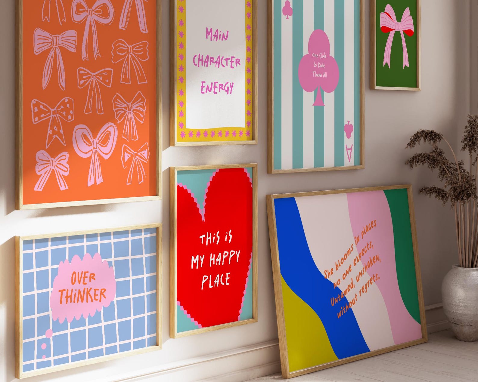 Maximalist Gallery Wall Set of 17 Prints, Dopamine Trendy Posters ...
