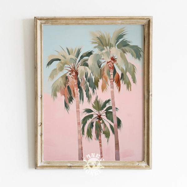 Pink Palm Trees - Etsy