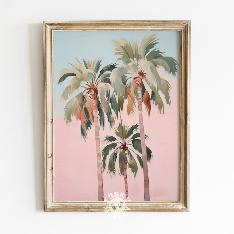 Pink Palm Trees - Etsy