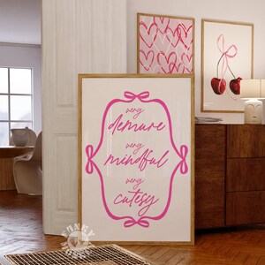 Very Demure Very Mindful Pink Wall Art Print, Trendy Wall Art, Cutesy ...