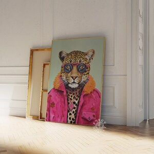 Fashion Animal Print, Funky Leopard Art Print, Preppy Leopard Printable ...