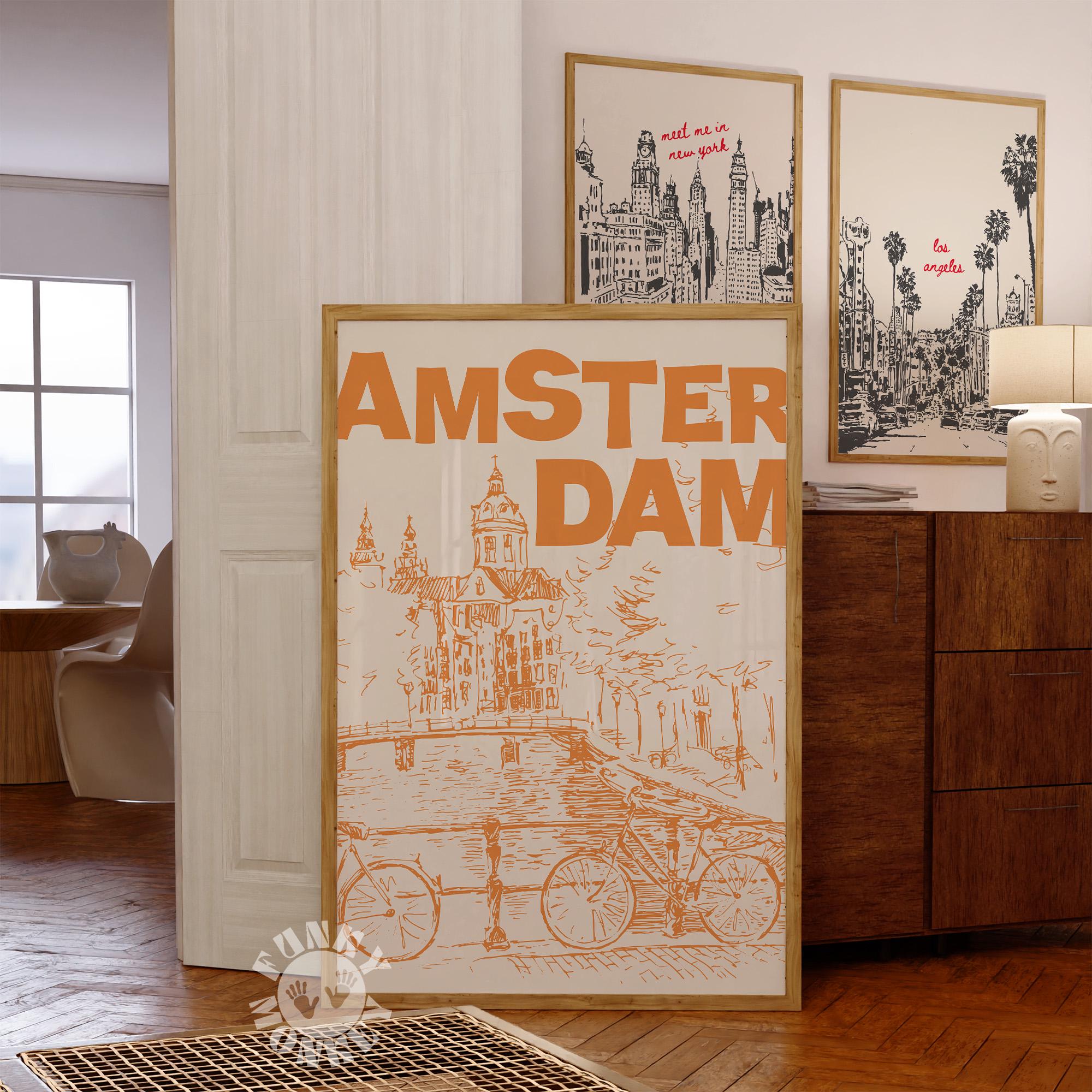 Trendy Travel Poster Print Set of 6, City Digital Prints, Printable ...