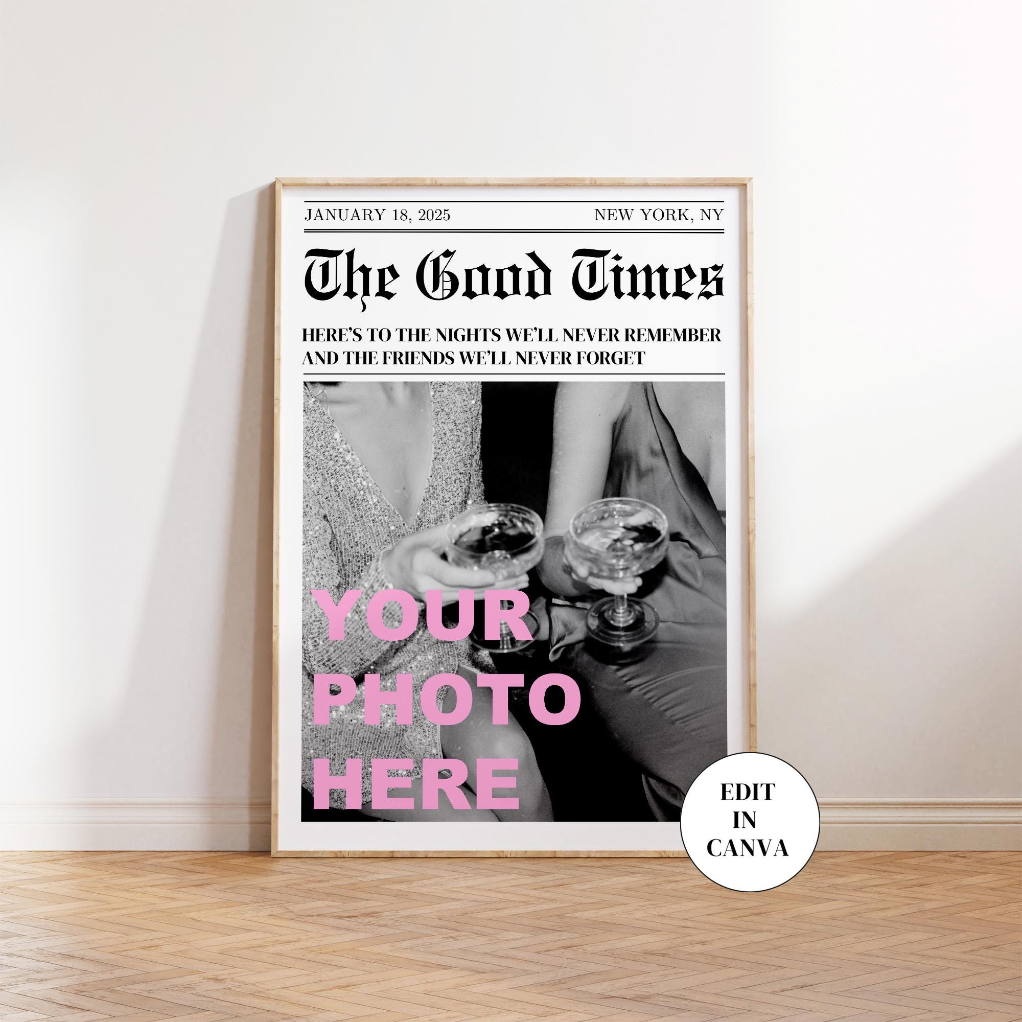 Newspaper Headline Print Custom Best Friends Roommates Personalized ...