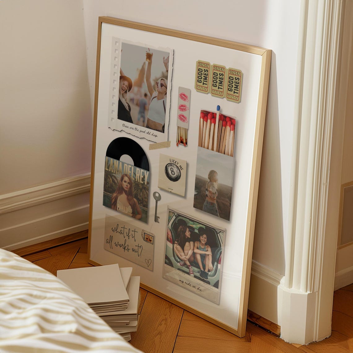 Custom Matchbook Matchbox Print, Trendy Collage Wall Art, Editable ...