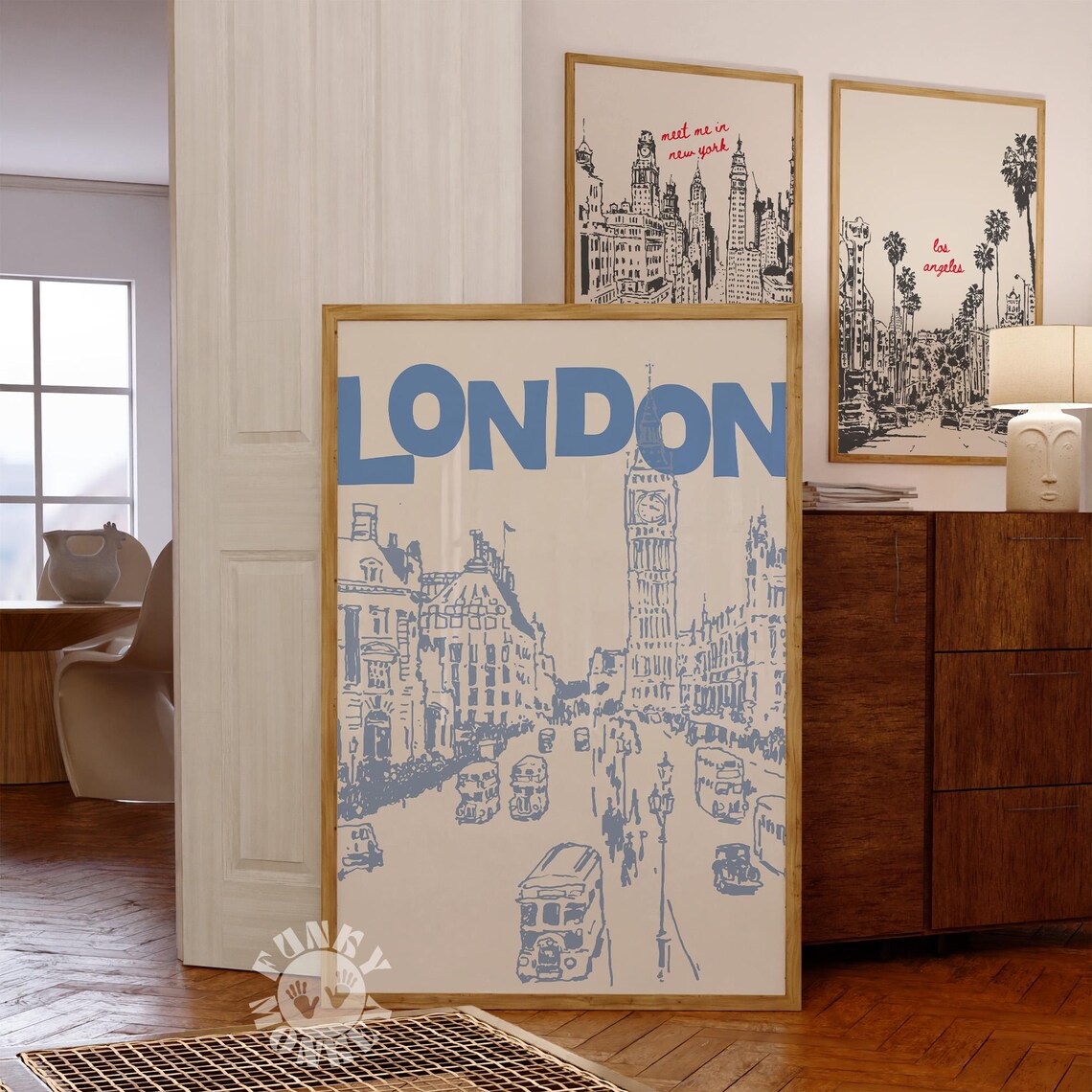 Trendy Travel Poster Print Set of 6, City Digital Prints, Printable ...