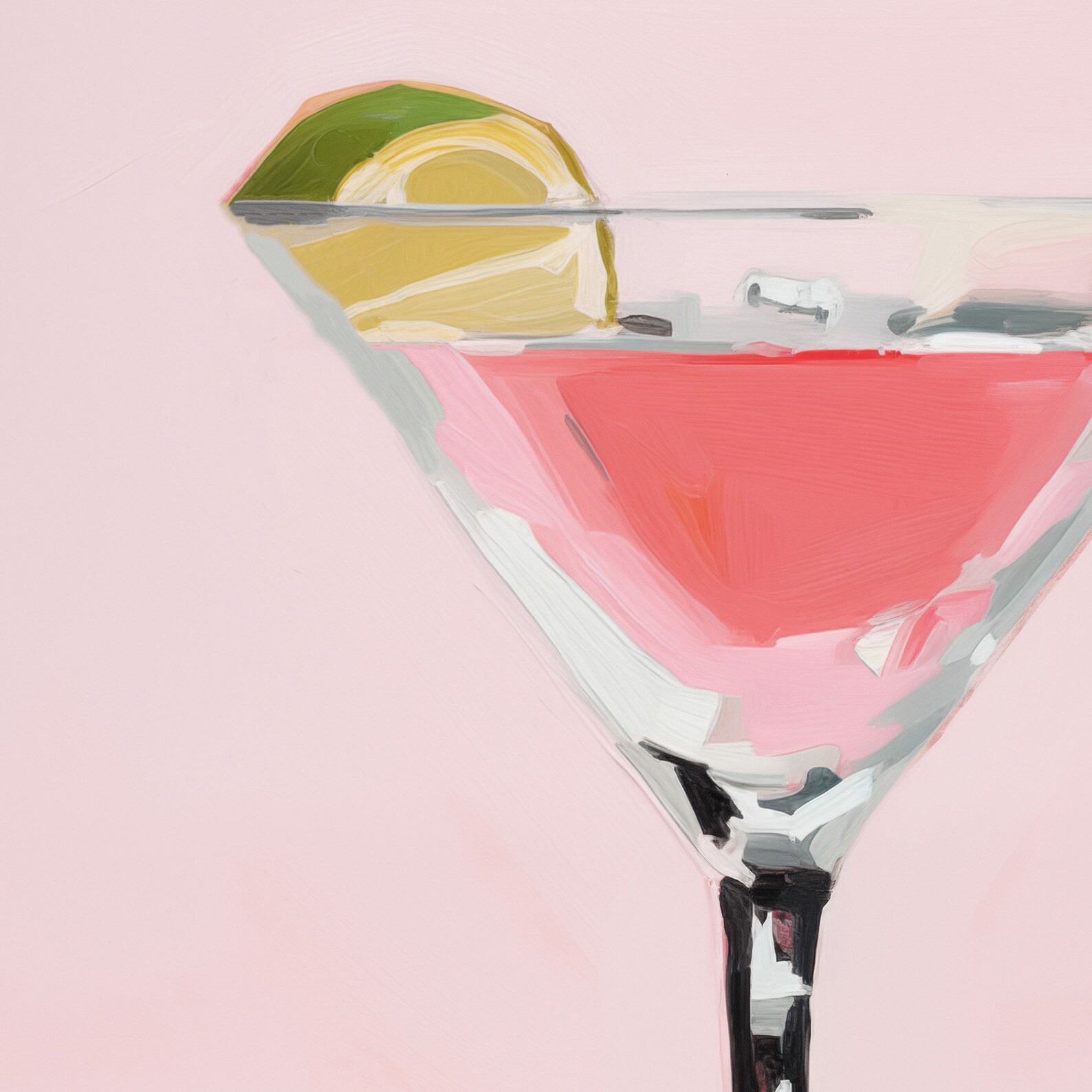 Pink Cocktail Bar Cart Art Print, Cosmo Digital Print, Retro Cocktail ...