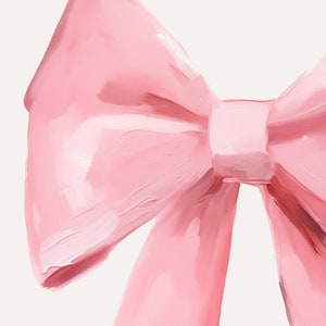 Pink Bow Print, Coquette Room Decor Aesthetic, Pink Nursery Girly Wall ...