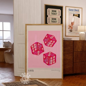 Retro Trendy Wall Art Print Set of 6, Pink Preppy Poster Set, Girly ...