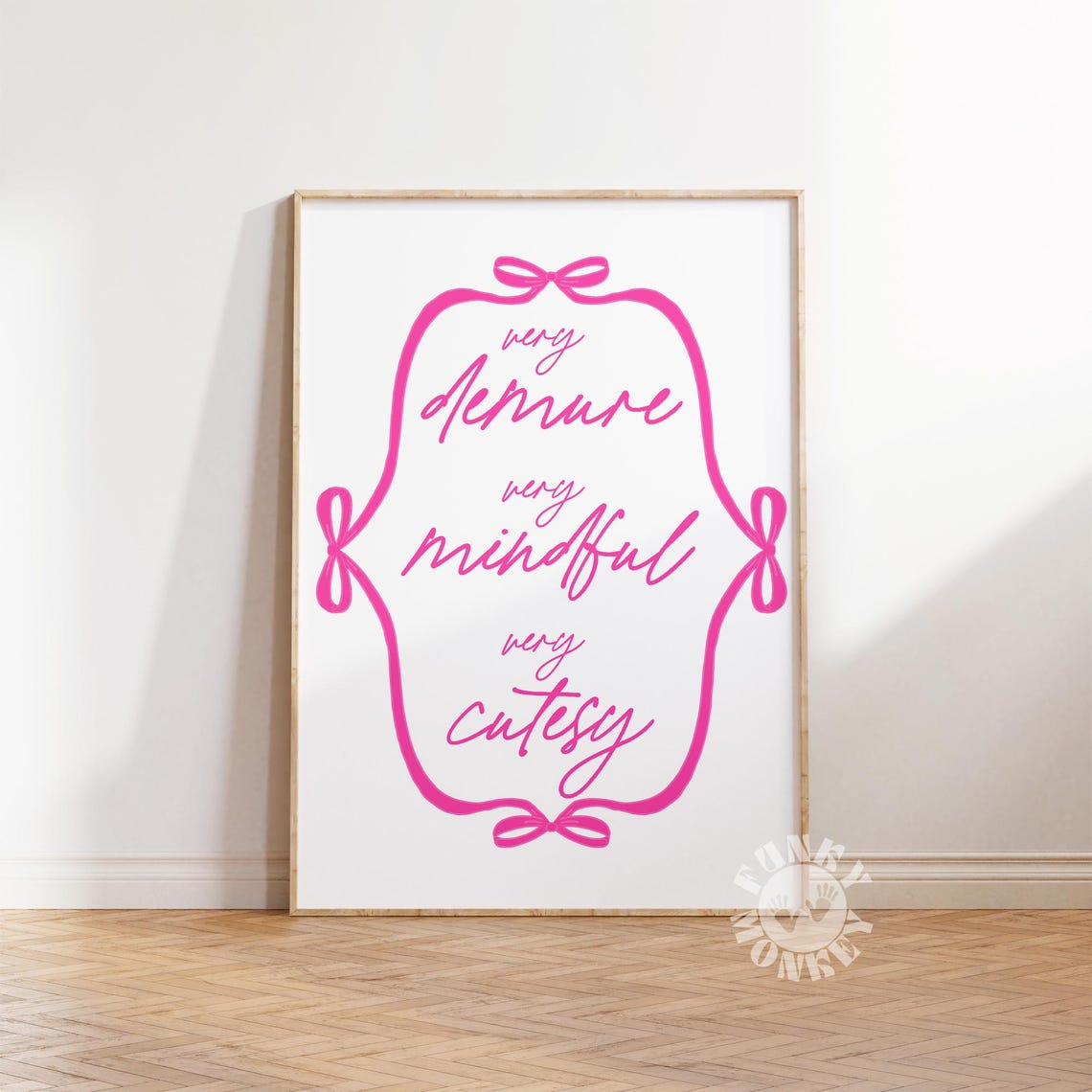 Very Demure Very Mindful Pink Wall Art Print, Trendy Wall Art, Cutesy ...