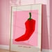 Just Chillin Wall Art Print, Chilli Poster, Retro Kitchen Decor Digital ...