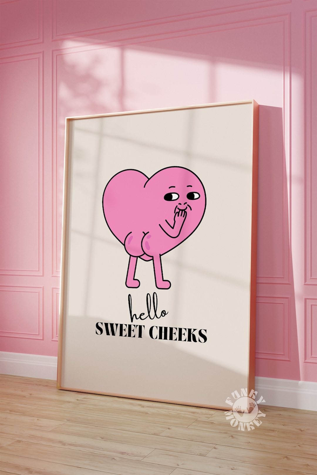 Retro Bathroom Wall Art, Hello Sweet Cheeks Art Print, Funny Retro ...