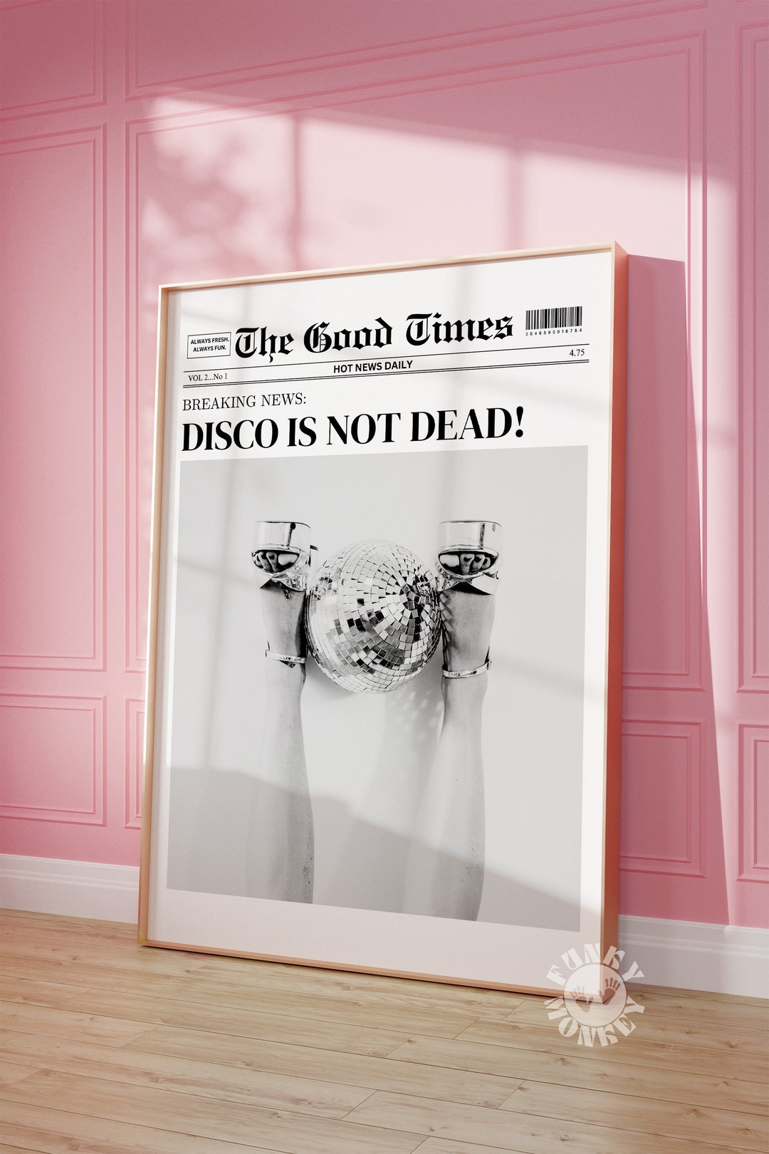 Disco is Not Dead Trendy Newspaper Print, Newspaper Headline Poster ...