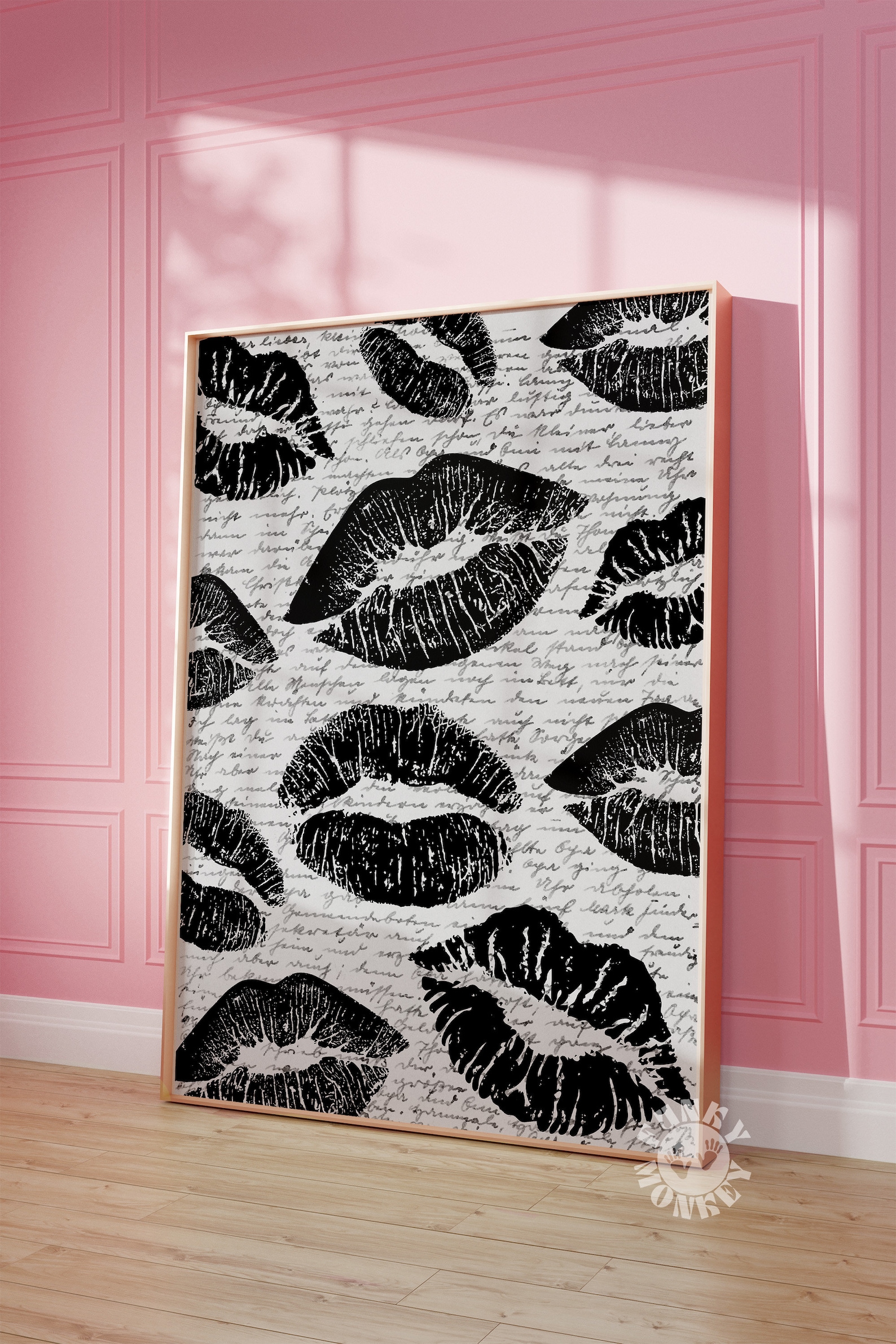 Trendy Print Set of 9, Black White Gallery Wall Set, Funky Retro ...