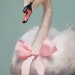 Swan With Pink Bow Art Print, Digital Print, Coquette Aesthetic, Swan ...