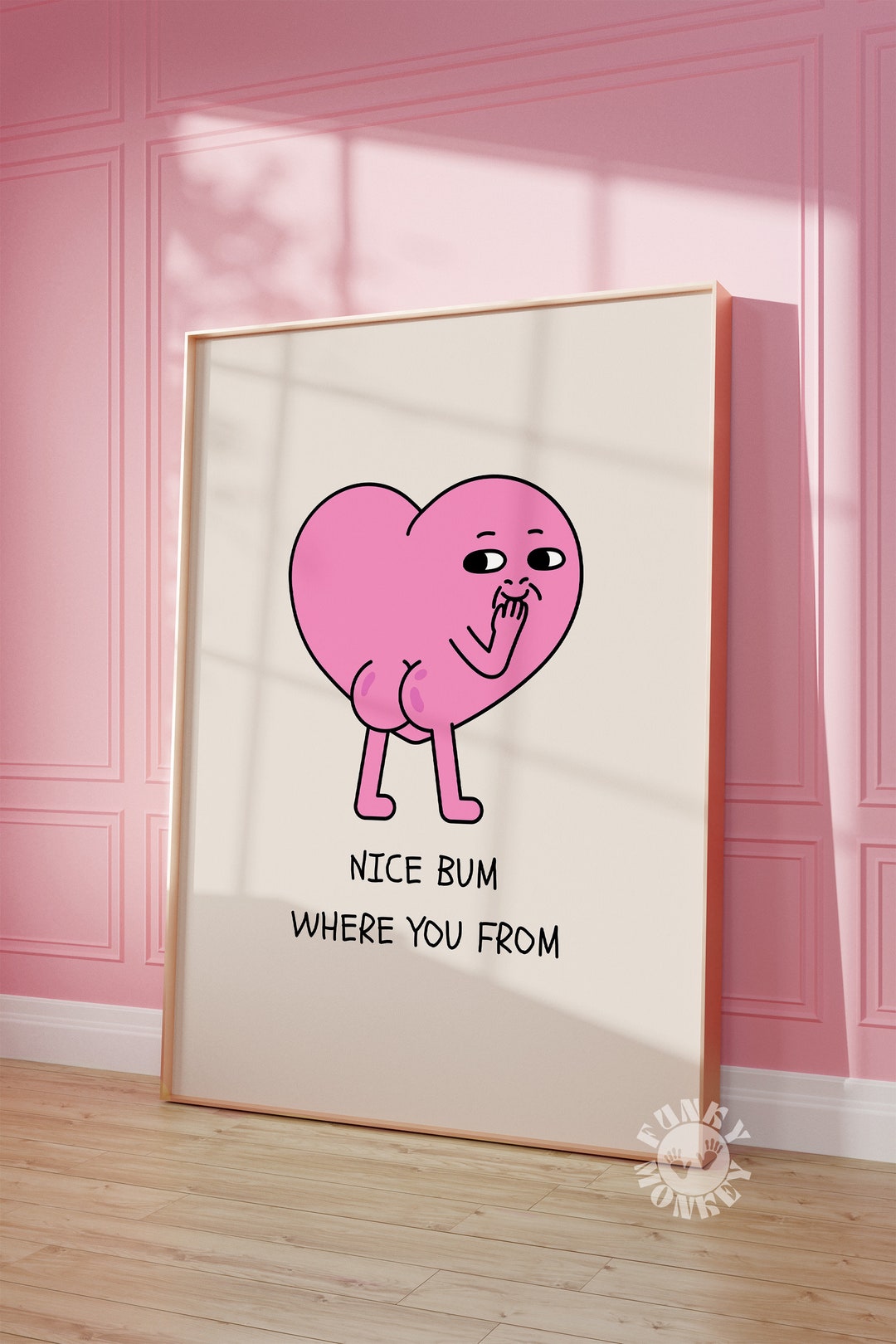 Funny Retro Print, Nice Bum Poster Print, Cute Bathroom Decor, Trendy ...