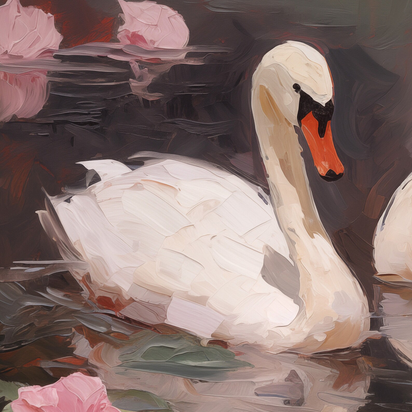 Swan Digital Print, Coquette Room Decor, Swan Painting, Vintage Nursery ...