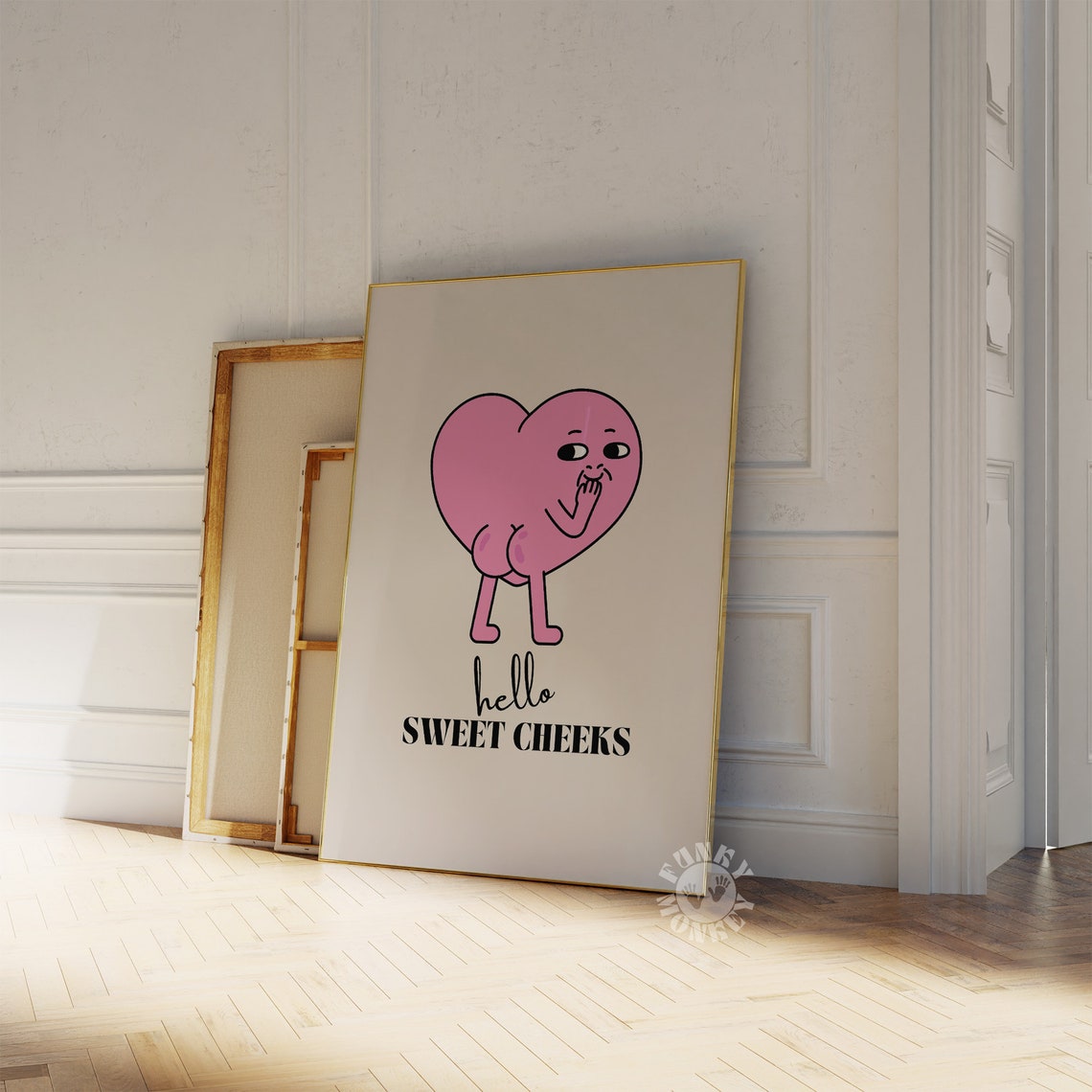 Retro Bathroom Wall Art, Hello Sweet Cheeks Art Print, Funny Retro ...