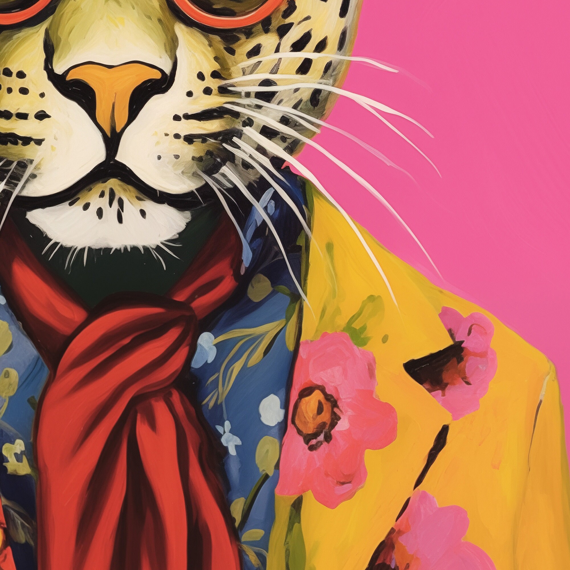 Preppy Funky Animal Print, Fashion Leopard Printable Art, Dopamine ...