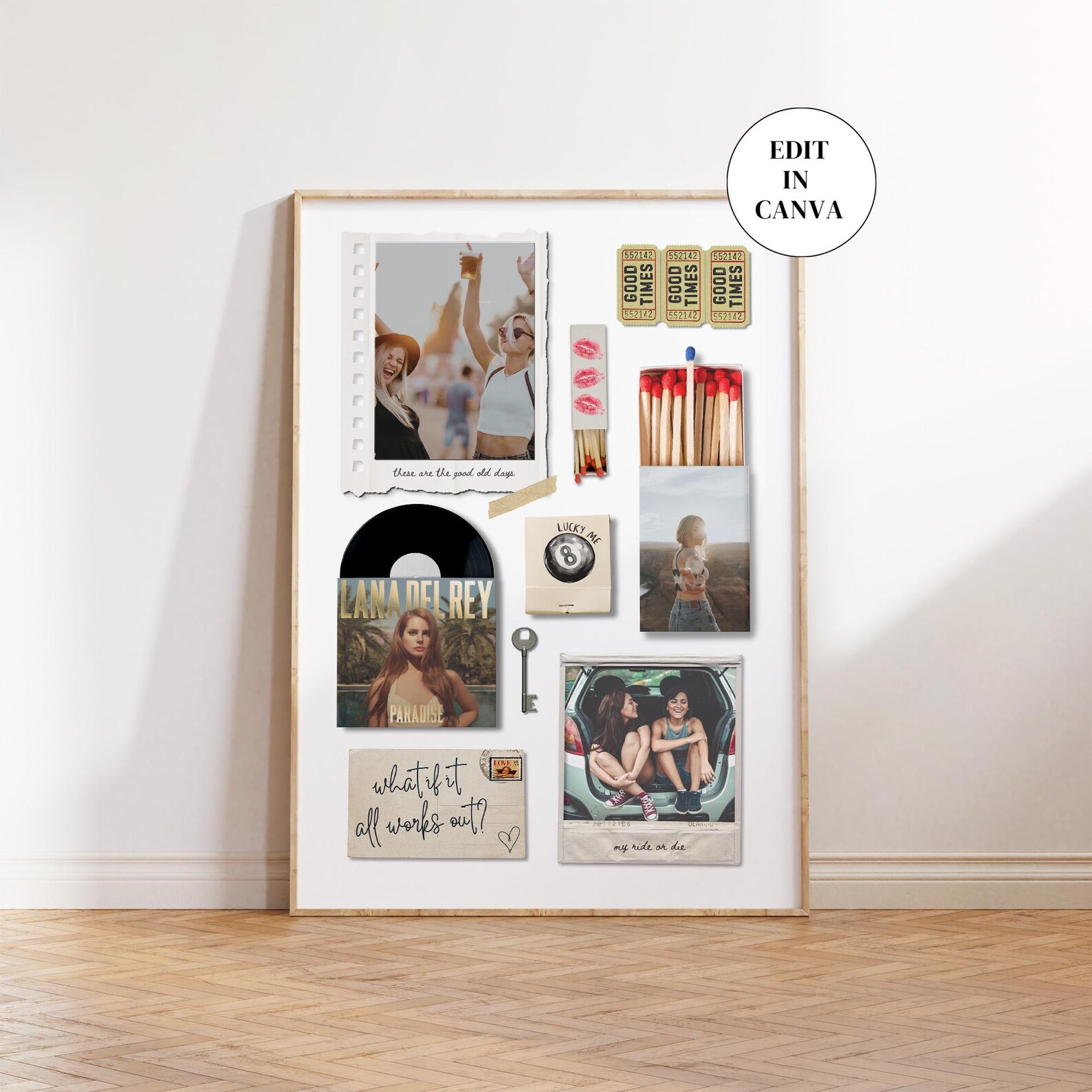 Custom Matchbook Matchbox Print, Trendy Collage Wall Art, Editable ...