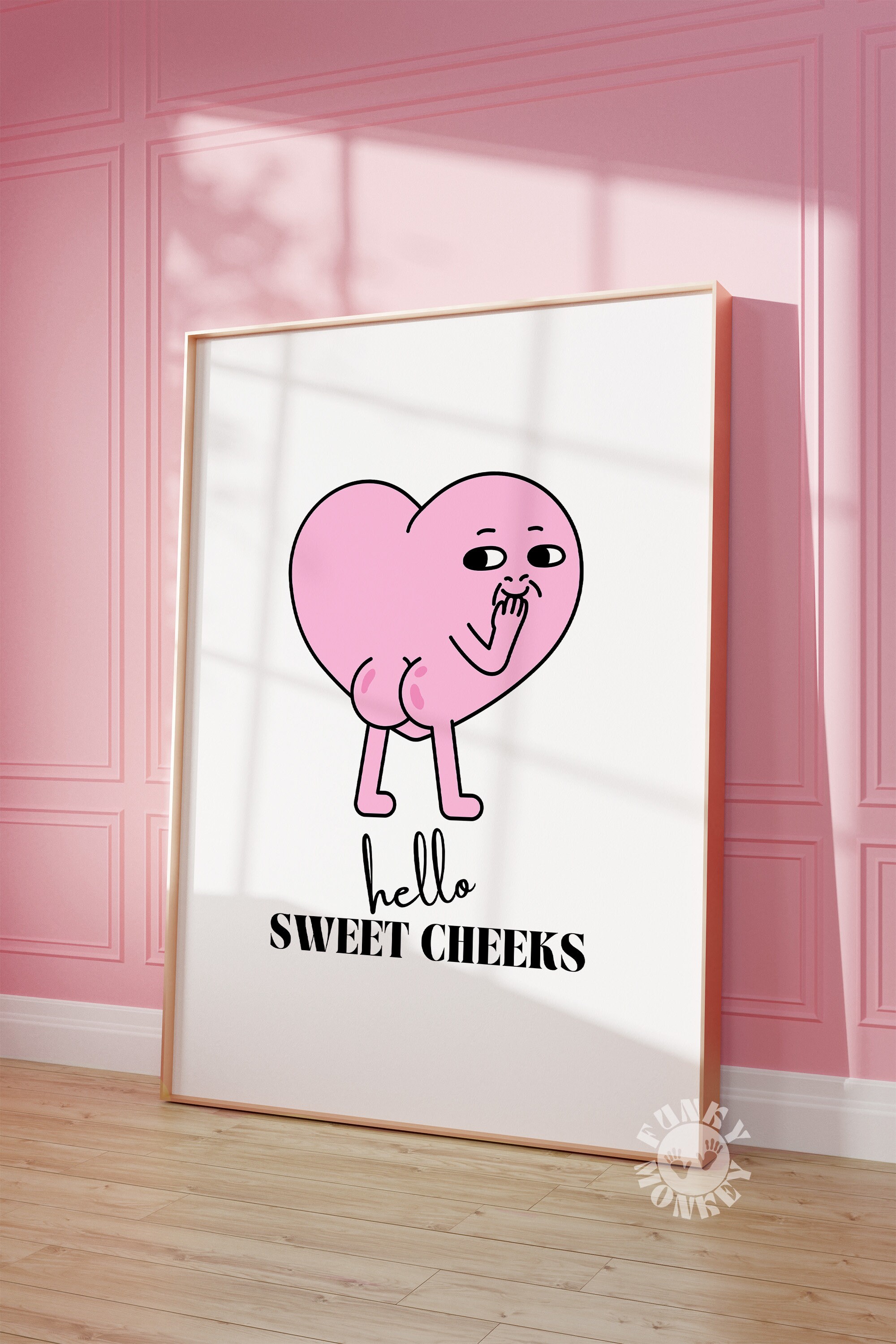 Hello Sweet Cheeks Retro Bathroom Print, Funny Bathroom Wall Art, Retro ...