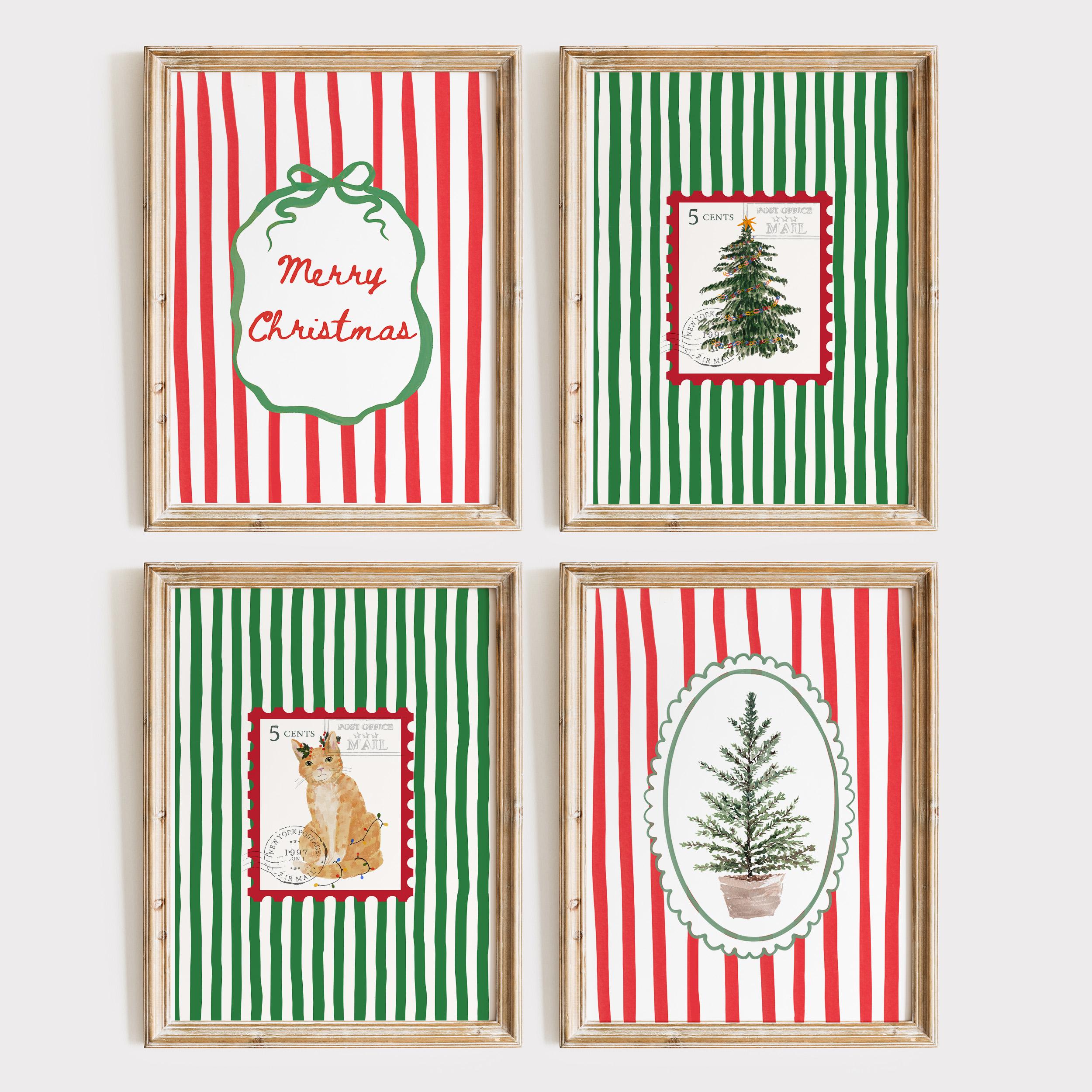 Christmas Wall Art Bundle, Trendy Holiday Printables, Digital Art ...