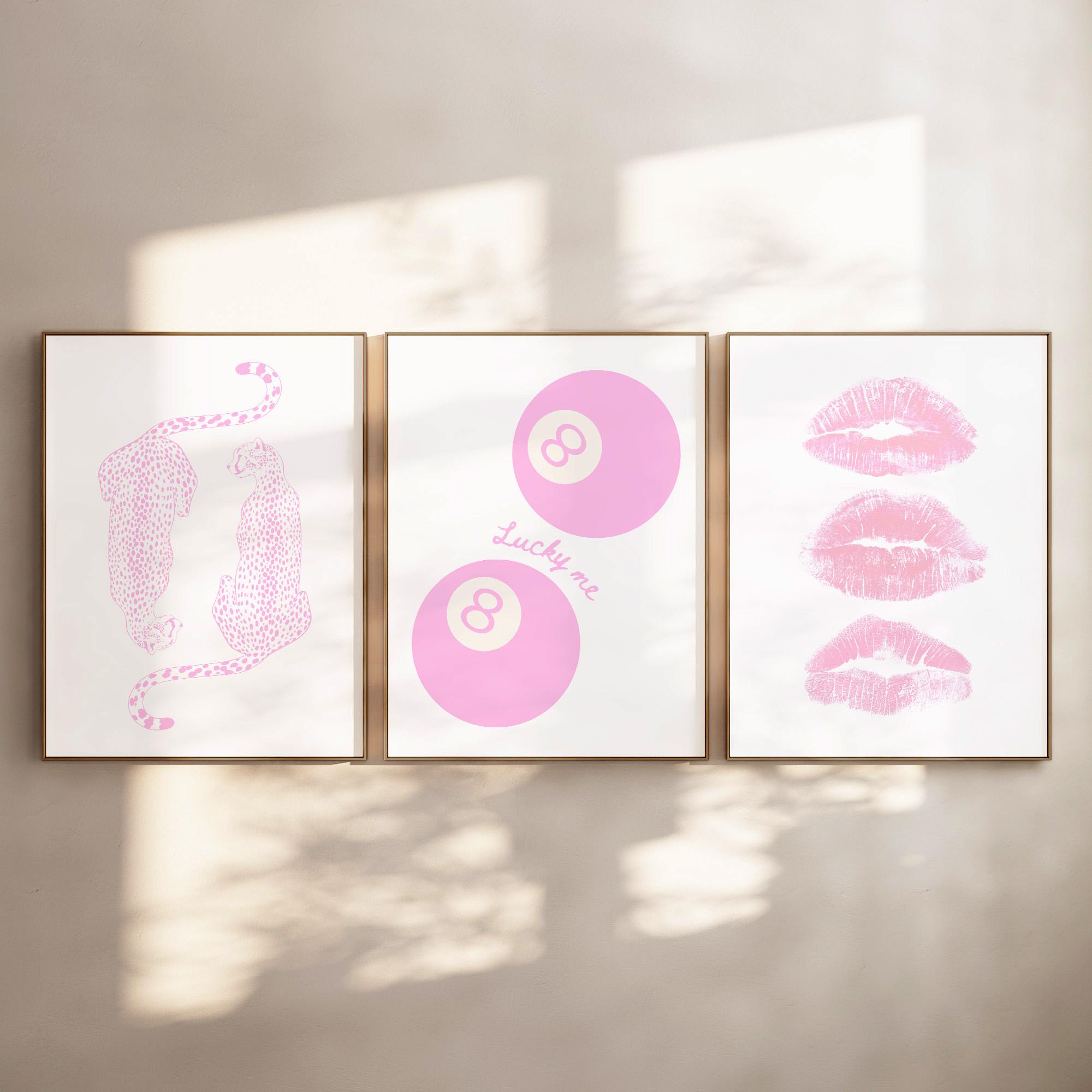 Pink Wall Art Set of 12, Coastal Gallery Set, Beachy Wall Art Digital ...