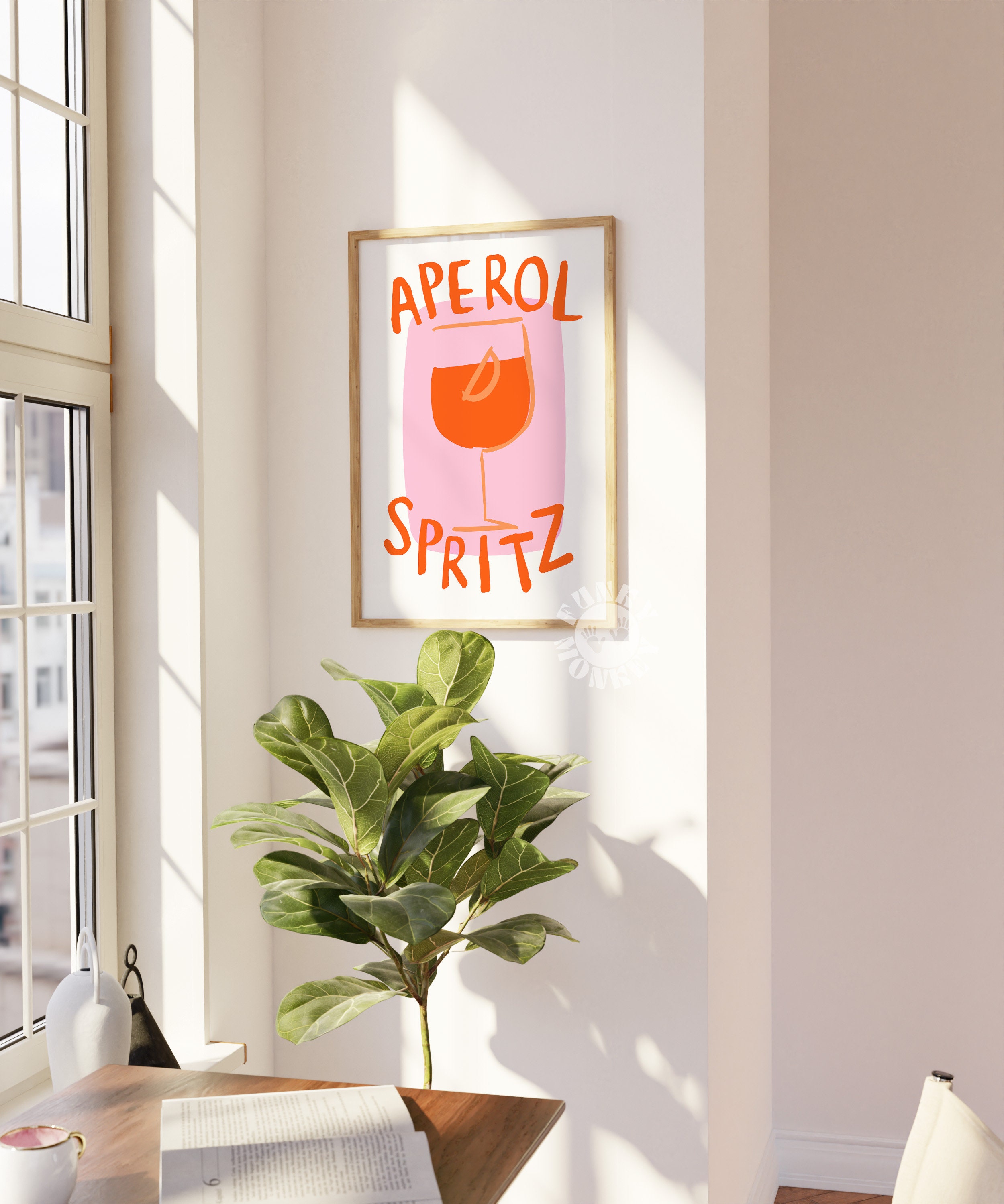 Aperol Spritz Print, Trendy Retro Bar Cart Decor, Dorm Room Digital ...