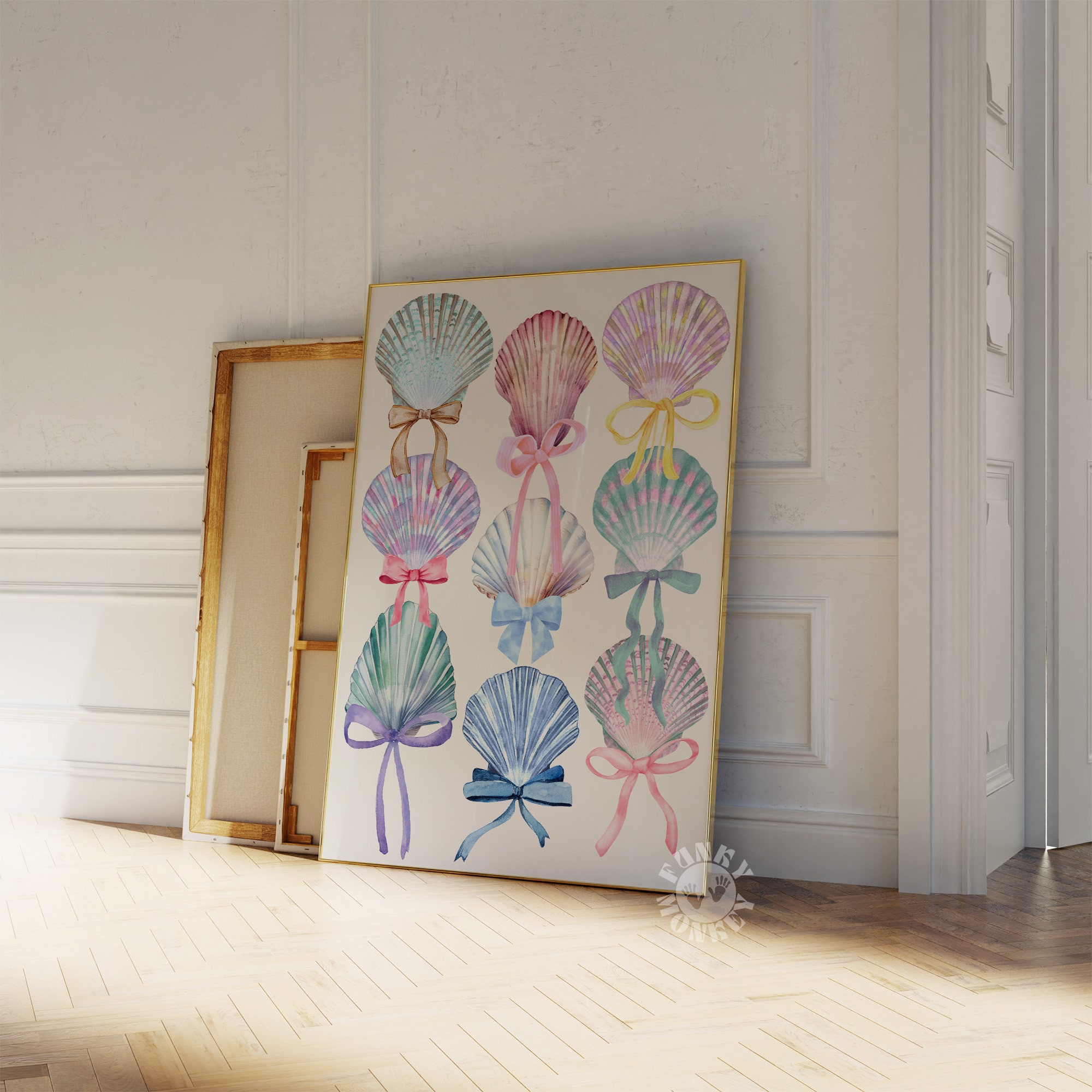 Shell Art, Coquette Coastal Cowgirl Decor, Preppy Dorm Decor, Coastal ...
