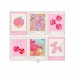 Retro Trendy Wall Art Print Set of 6, Pink Preppy Poster Set, Girly ...