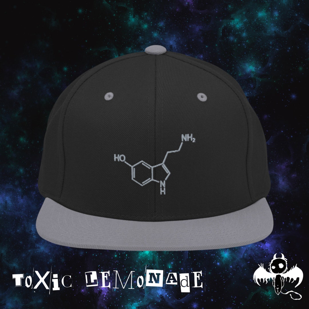 Serotonin Happy Hat Skeletal Formula Embroidered Cap Alternative Unisex ...